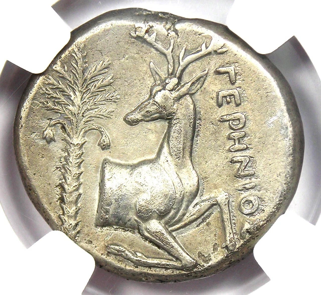 IONIA EPHESUS SILVER AR Tetradrachm Bee Stag Coin 300 BC - Certified ...