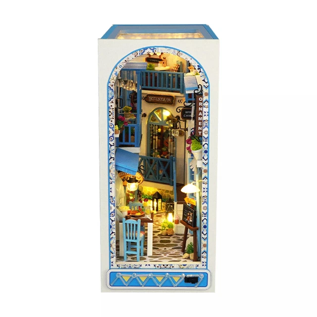HUT BOOKSHELF HANDMADE Assembled House Model Children's Toys Light Up ...