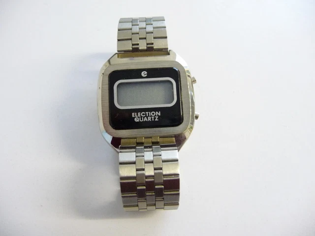VINTAGE RARE ELECTRON wrist watch; early 1970's era LCD digital quartz ...