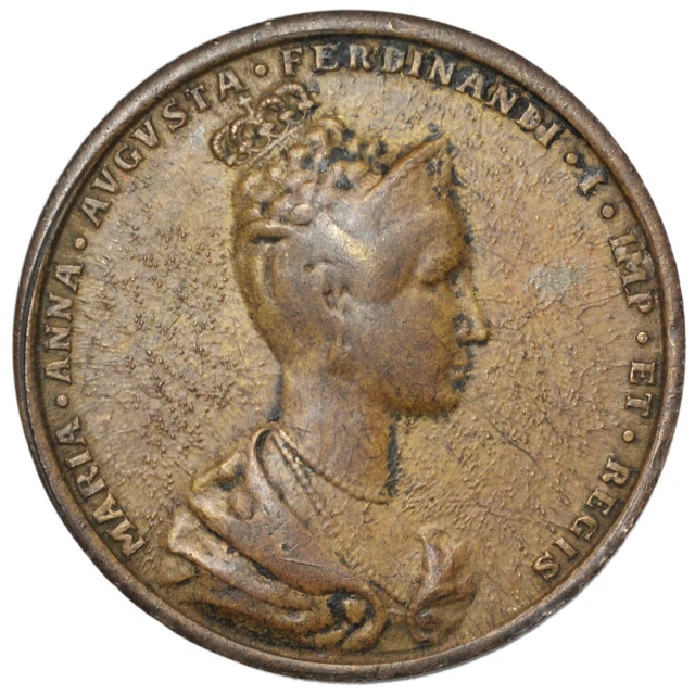 BOEMIA PRAGA MEDAGLIA Incoronazione Maria Anna Augusta Regina di Boemia ...