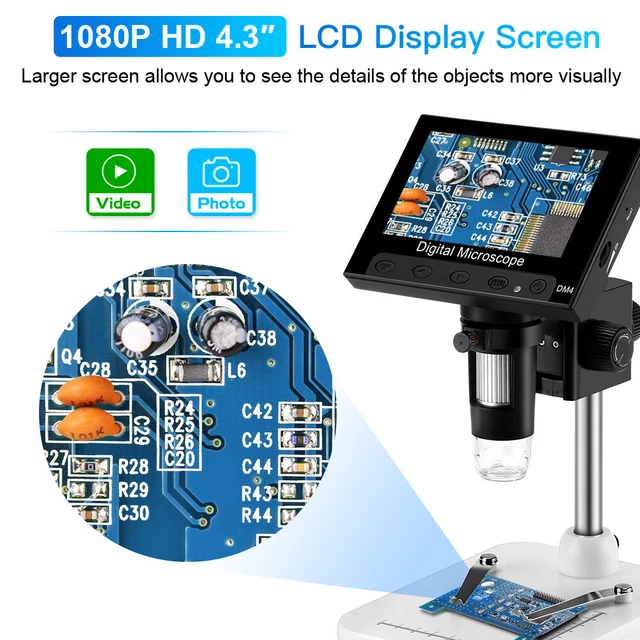 8-LED ADJUSTABLE USB 1000X Zoom Digital Microscope Magnifier For PCB ...