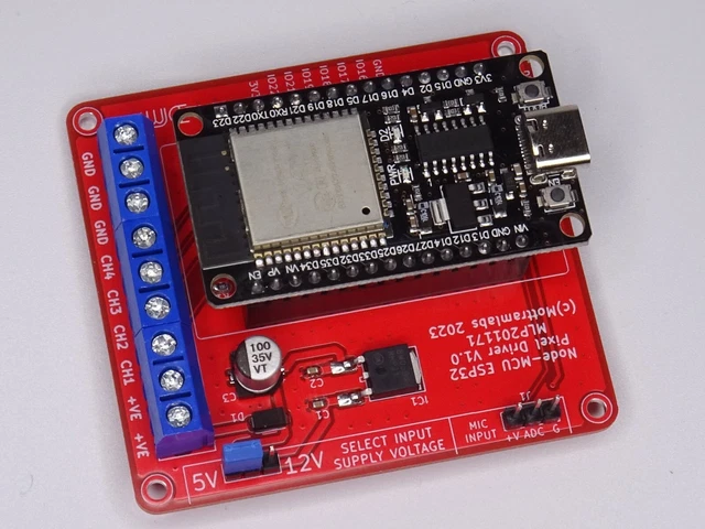 4 CHANNEL NODE-MCU ESP32 - WS2811/WS2812 LED Driver Board - WLED - 5V ...