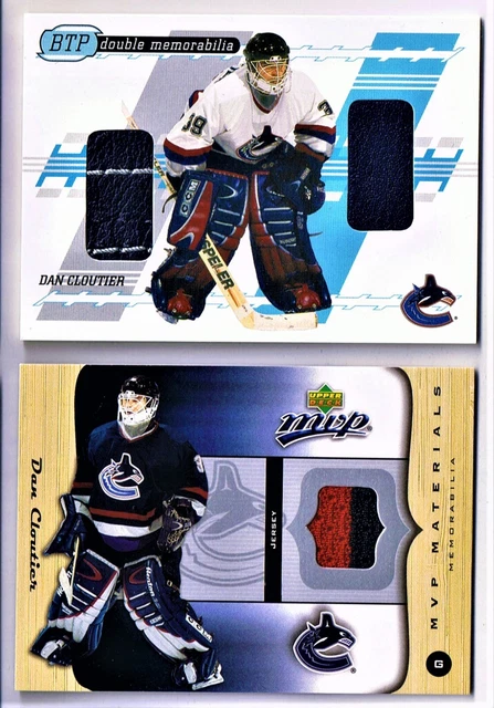 DAN CLOUTIER 2002 BETWEEN THE PIPE DOUBLE MEMORABILIA /40 & MVP ...