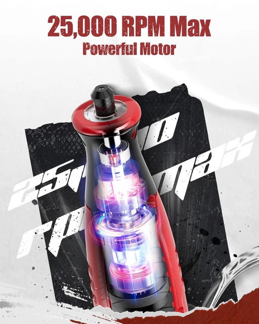 CORDLESS ROTARY TOOL 2.0 Ah 8V Rechargeable Rotary Tool, 4 Front Lights ...