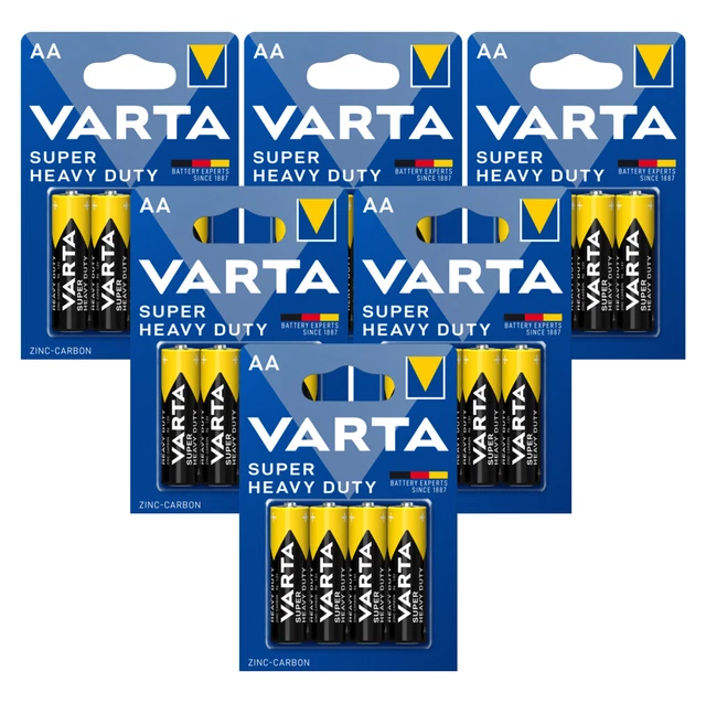 24 VARTA SUPER heavy duty Puissance Zinc-Carbone Aa LR6 batteries 1.5V ...