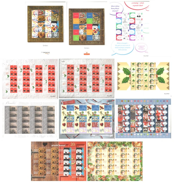 LS1 TO LS10 Royal Mail Generic Smilers Sheets MNH. Each sold separately ...