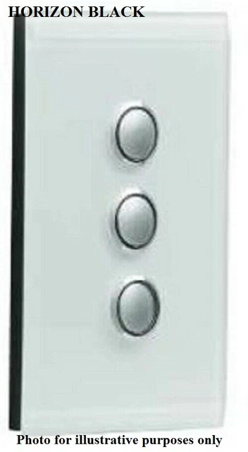 CLIPSAL SATURN GRID & PLATE ASSEMBLY 3-Gang Switch/Push Button HORIZON ...
