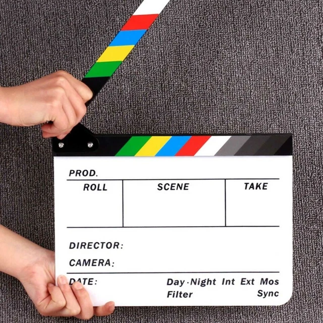 COLORFUL CLAPPERBOARD ACTION Scene Clapper Board Video Scene TV Movie ...