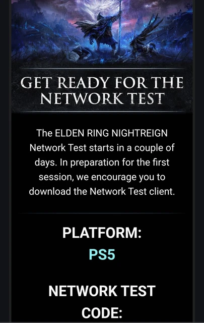 ELDEN RING NIGHTREIGN Network Test Code Confirmed (PS5) £83.92 ...