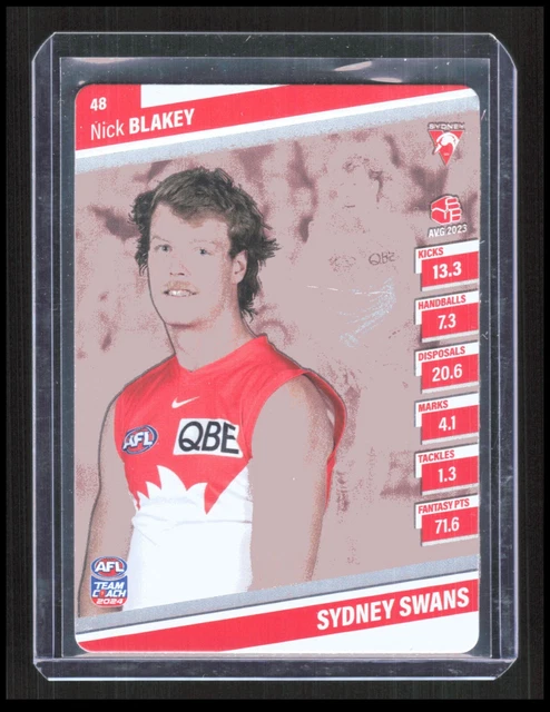 AFL 2024 TEAMCOACH Silver Sydney Swans Nick Blakey 48 Football Sport CB ...