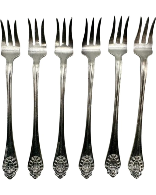 VINTAGE SET 6 Plaza Hotel NYC Cocktail/Seafood Forks Utensils New York ...