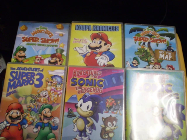 (8) SUPER MARIO Bros. & Sonic the Hedgehog DVD Lot: (4) Mario + (4 ...