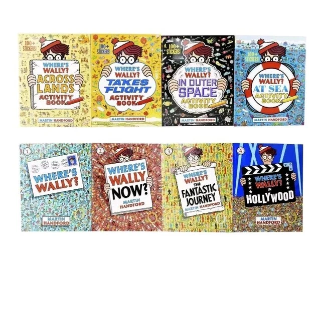 WHERE'S WALLY AND Activities 8 Books Bag Set By Martin Handford - Ages ...
