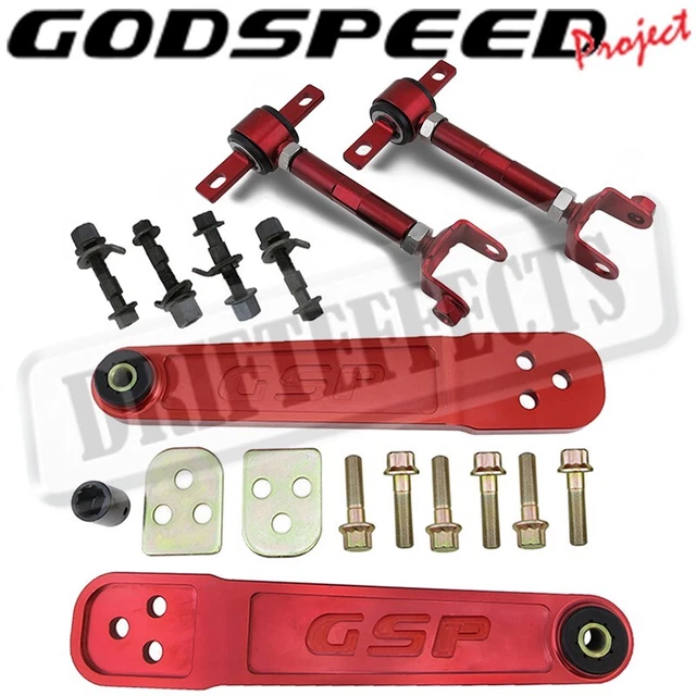 GODSPEED RED REAR Lower Control Arm+Front+Rear Camber Arm Kit For Civic ...
