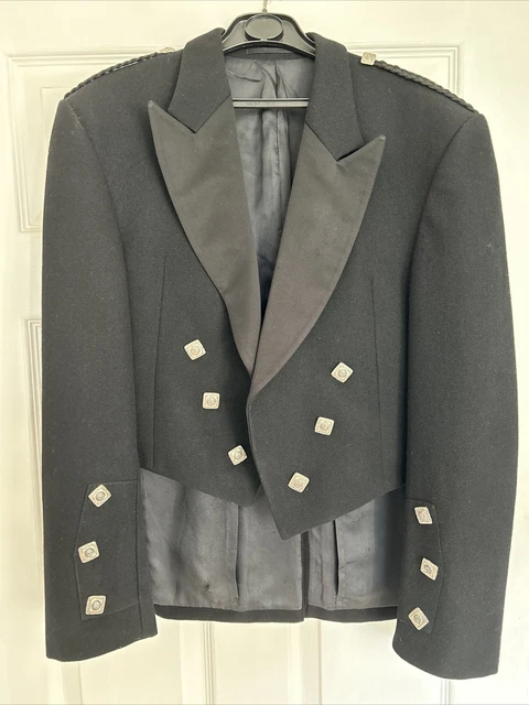 SCOTTISH PRINCE CHARLIE Suit Black Jacket 36”Chest No Kilt Dress ...