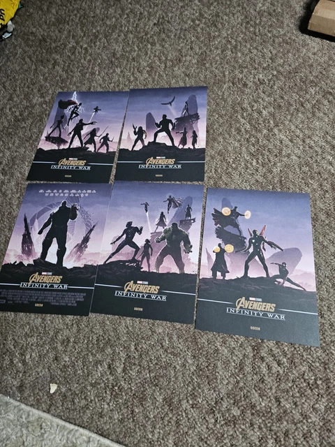 RARE MARVEL AVENGERS Infinity War A4 Posters x5. Odeon exclusive. Full ...