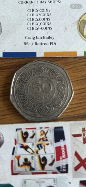 OLD STYLE GIBRALTAR CANDY TUFT FLOWERS 1988 50p COIN CIRCULATED ...