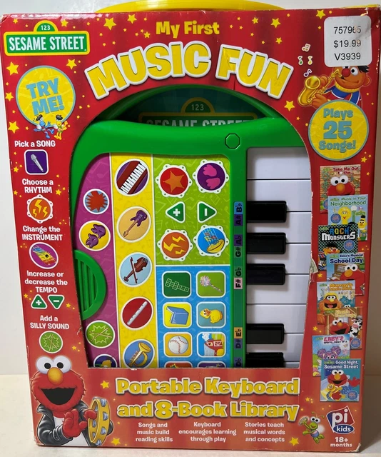 SESAME STREET MY First Music Fun Portable Keyboard & 8/Book Library PI ...