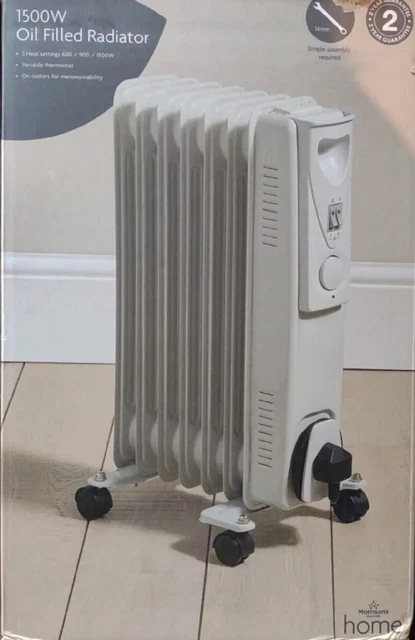 MORRISONS OIL FILLED Radiator - 7 Fin. Only 3 Wheels Not Perfect ...