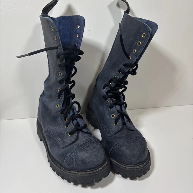 VINTAGE 90S GLADIATOR Steel Toe Boots Made in England UK 3 W 5.5 6 ...