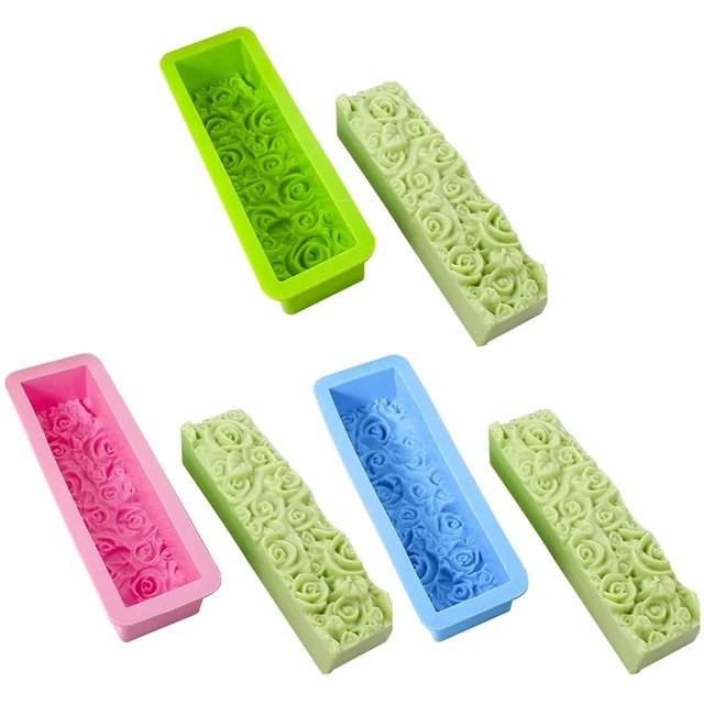 SOAP UV CRYSTAL Epoxy Mold Cuboid Rose Flower Shape Handmade Aroma Mold ...