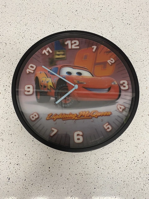 DISNEY PIXAR CARS Lightning McQueen Wall Clock Lightyear Tires Sponsor ...