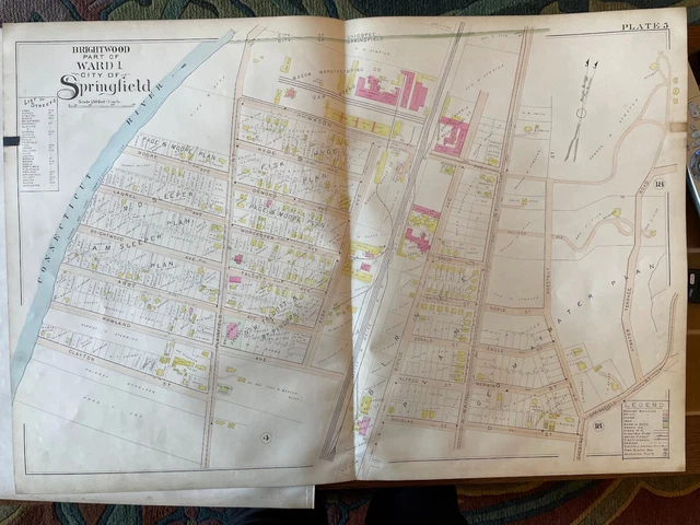 1899 MAP OF part of downtown, Springfield, MA from atlas (section 5 ...