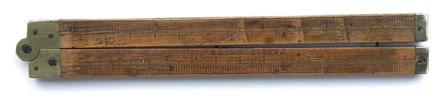 ANCIEN DEMI MÈTRE De Couturier Ou 12 Pieds En Bois Half Wood Meter ...