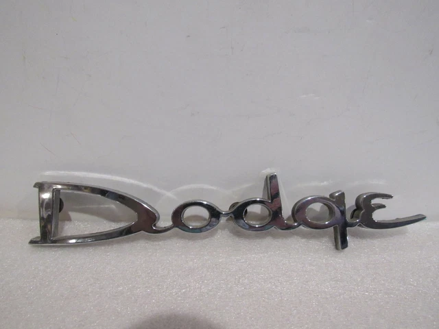 VINTAGE DODGE MOPAR Emblem Name Plate Badge Script Trim Chrome $85.00 ...