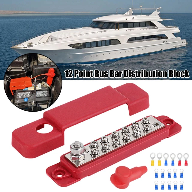 12 POINT BUSBAR Bus Bar Power Distribution Block 150A Tool Black FAST ...