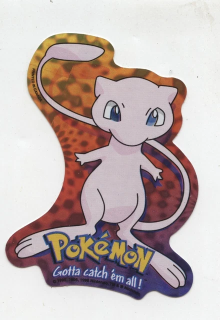 VINTAGE 1998 POKEMON Mew Prismatic Vending Machine Sticker 3 3/4" tall ...