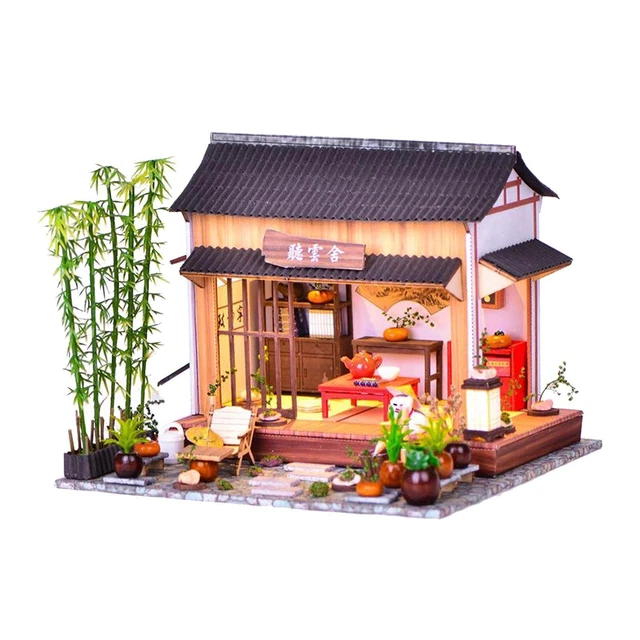 CHINESE COTTAGE DIY DollHouse Kit Crafts with Light Handmade House ...
