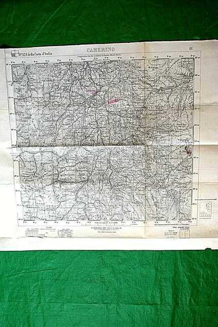 CARTINA MILITARE F° 124 della carta d'Italia zona CAMERINO EUR 8,50 ...