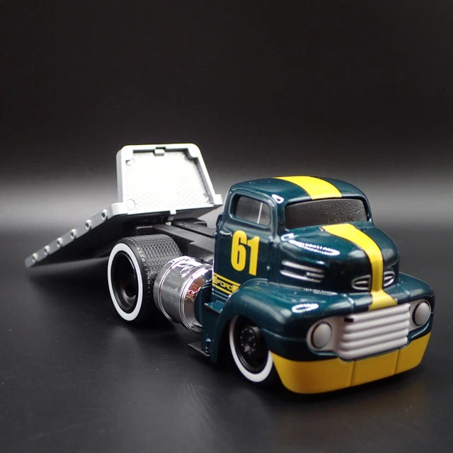 1950 50 FORD Coe Flatbed Tow Truck Car Hauler Green 1:64 Scale Diecast ...