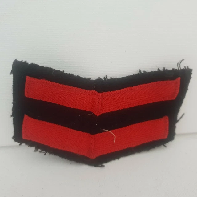 BRITISH ARMY RED on black corporal rank insignia patch W95mm £5.00 ...