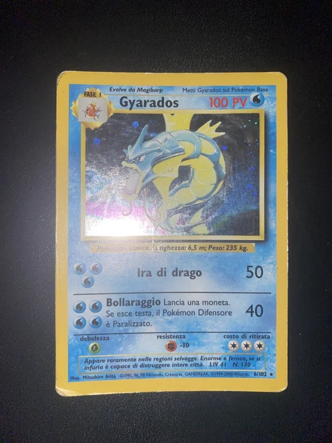 GYARADOS 6/102 Holo ITA Pokemon Card Set Base EUR 15,00 - PicClick IT