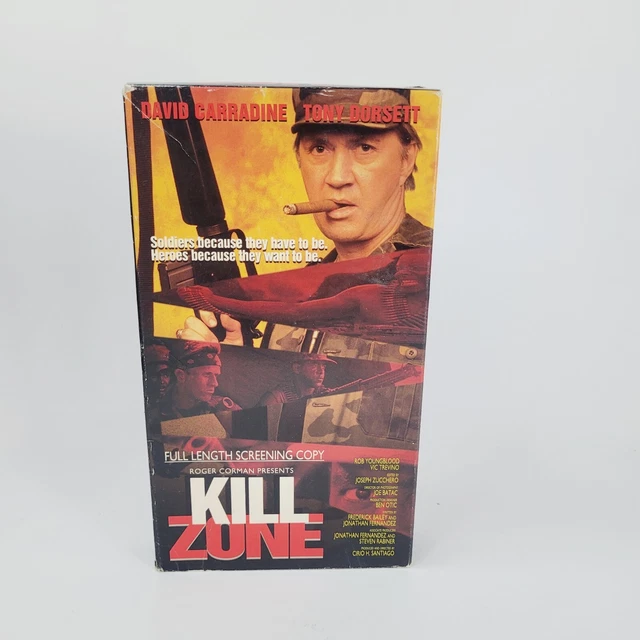 KILL ZONE (VHS) David Carradine, Tony Dorsett Full Length SCREENER 1993 ...