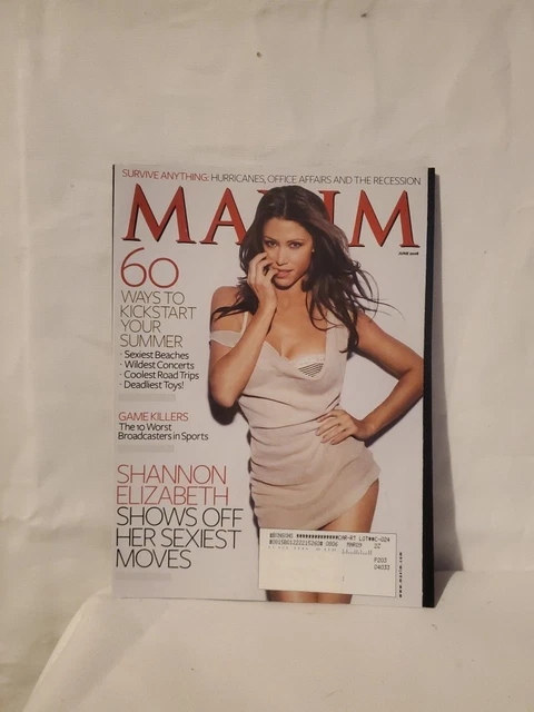 MAXIM MAGAZINE JUNE 2008 Shannon Elizabeth Cover Sexiest Moves VINTAGE ...