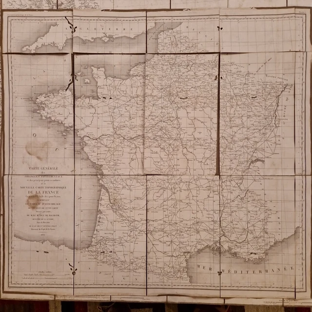 NOUVELLE CARTE TOPOGRAPHIQUE De La France, 1832, Lieutenant General ...