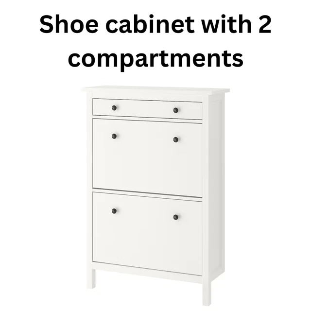 IKEA HEMNES SHOE cabinet with 2 compartments 89x30x127 cm white £249.99 ...