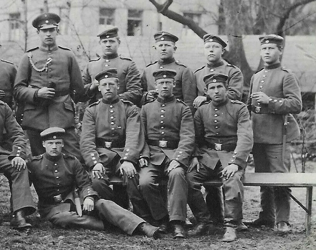 WW1 MILITARY PHOTO Postcard Group German Soldiers Officer Stamped ...