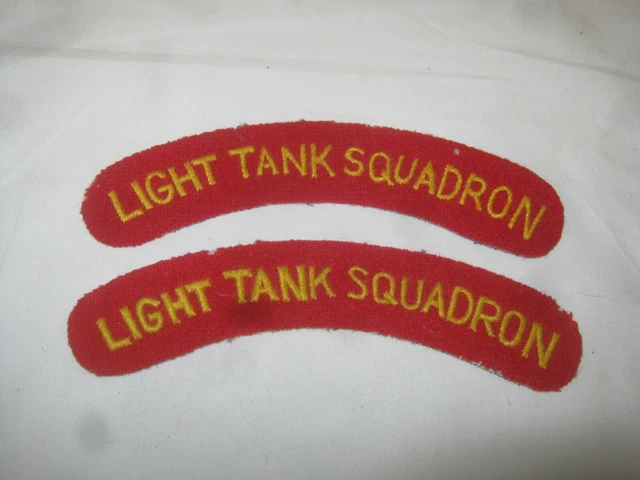 LIGHT TANK SQUADRON WW2 Repro Shoulder Titles Patch Badge British Army ...