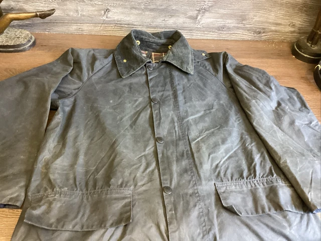 BARBOUR BURGHLEY MEN’S Wax Riding Coat , Blue 36 3 Crest , Superb £78. ...