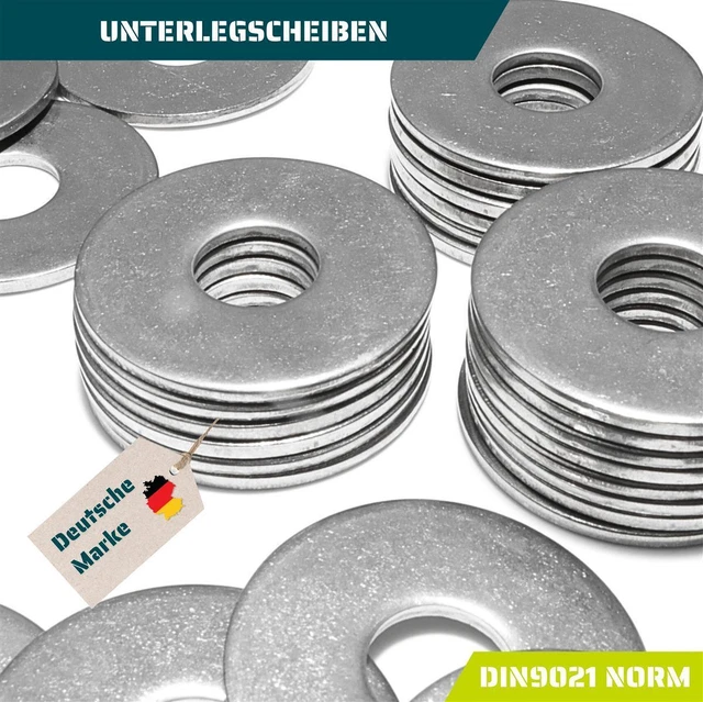 UNTERLEGSCHEIBEN DIN 9021 Beilagscheiben Edelstahl A2 V2A VA A4 rostfrei M2-M30 EUR 4,49 ...
