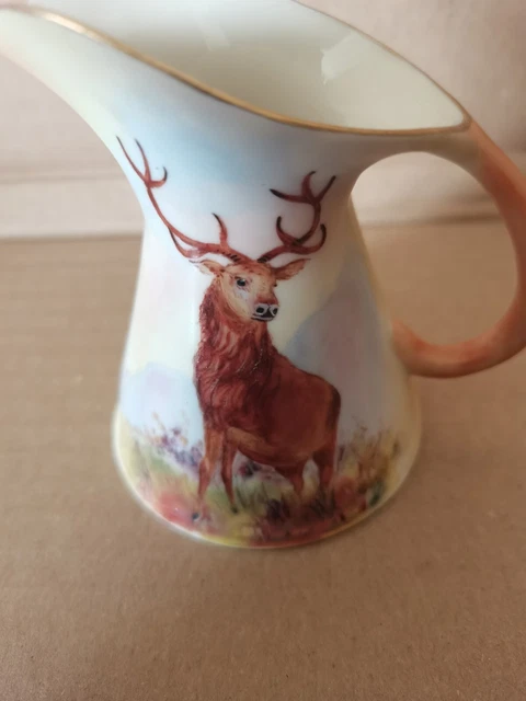 WALTER STINTON FOR Locke & co Worcester cream jug Jug depicting a stag ...