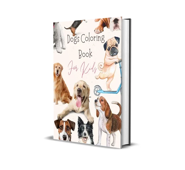 120 PAGES CHILDREN Kids Large Print Dogs Fun Activity Colouring Book ...