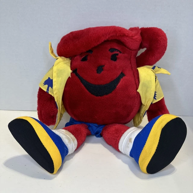 VINTAGE RED KOOL Aid Man Stuffed Plush Doll 13" Hawaiian Shirt £9.58 ...