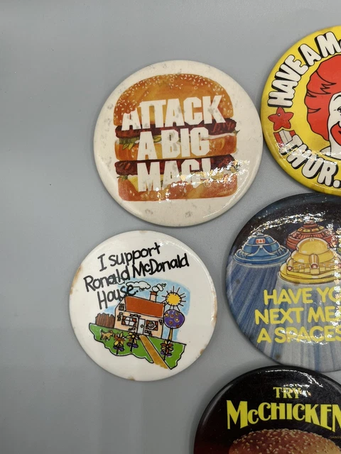 VTG MCDONALDS PIN Buttons Employee Uniform Big Mac McChicken Train ...