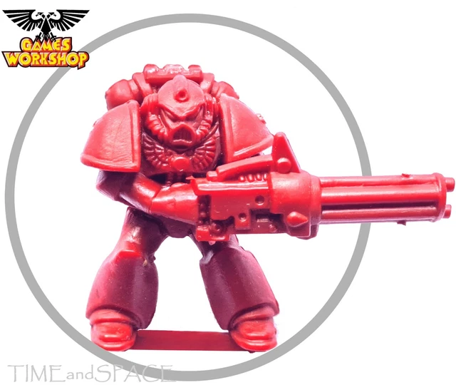 VINTAGE WARHAMMER 40K : SPACE MARINE w. MINIGUN : Games Workshop ...