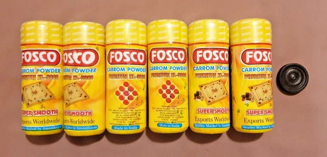 6 X 70G FOSCO Improved Quality Carrom Board Powder Extra Smooth XL-5000 ...